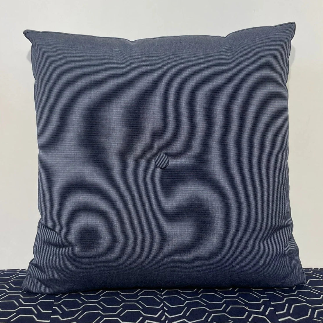 Oblique Studio Sunbrella Hero Solid Square Pillow w/ Button in Twiligh ...
