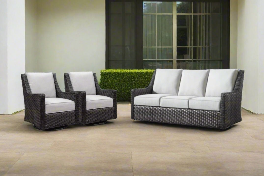 Oconee II Sofa and Swivel Rocker Chairs Set | Phisco Outdoor – RSH Decor