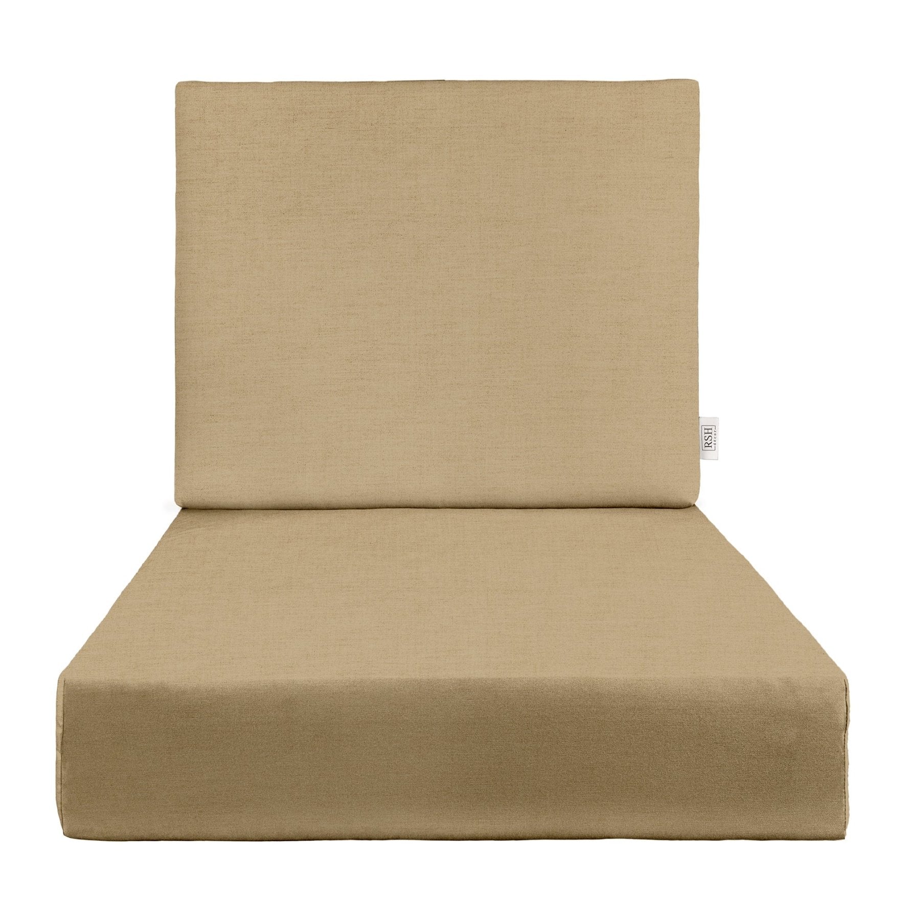 Sunbrella Canvas Neutrals Deep Seating Foam Back Chair Cushion Set ...