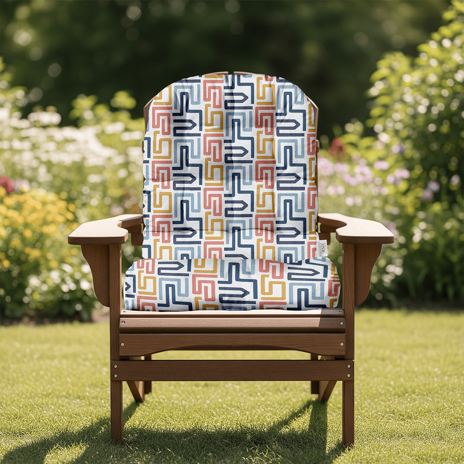 Sunbrella Designer Fusion Labyrinth Fiesta Tufted Adirondack Chair Cus ...